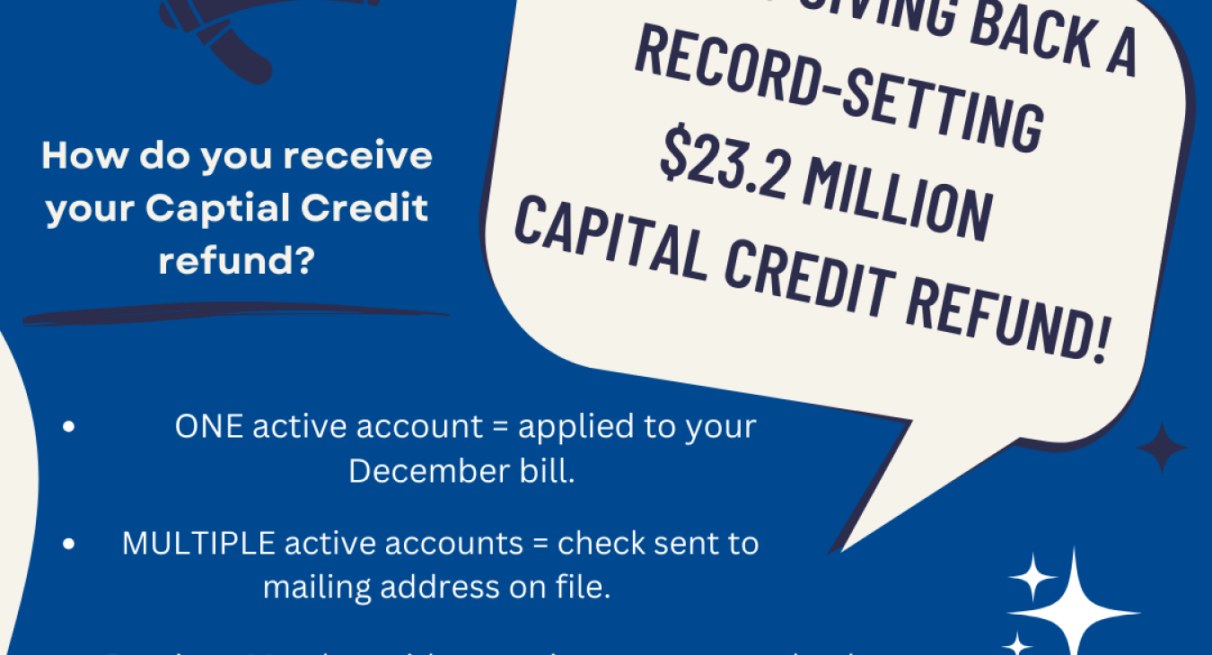 WREC announces record setting Capital Credit refund! | Withlacoochee River Electric Cooperative